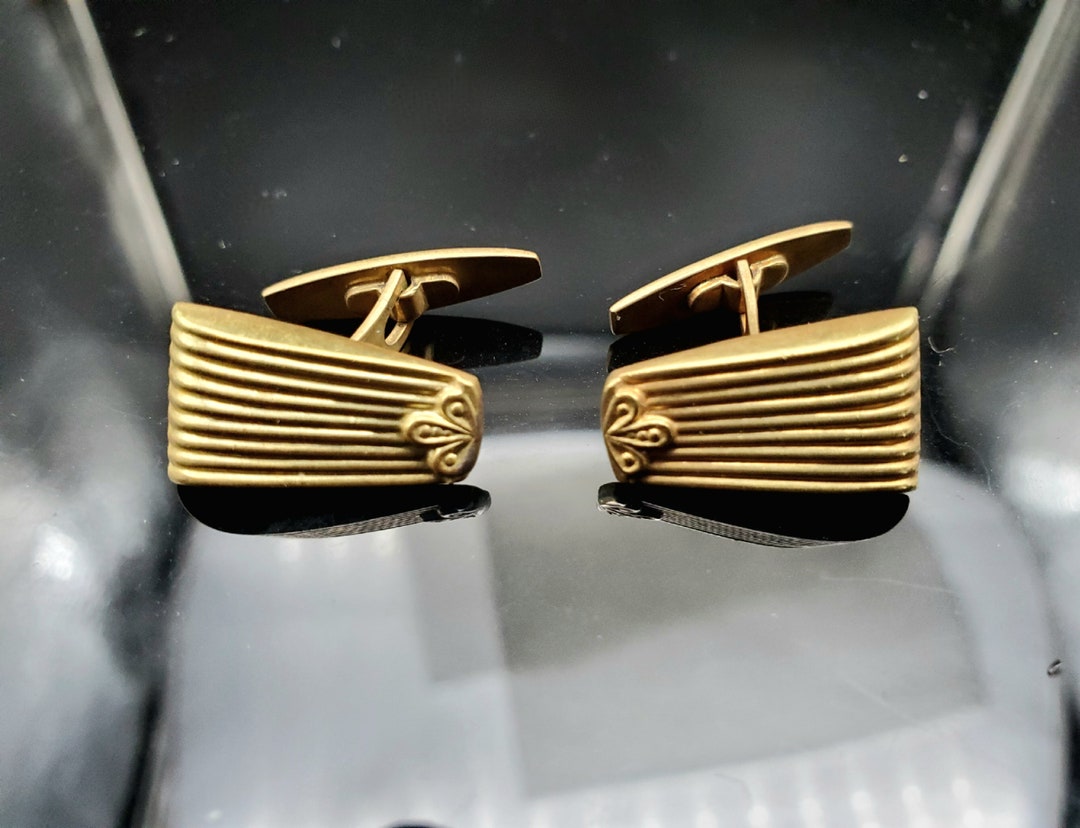 Collectible 18K Gold Vintage Soviet Deco Style Cufflinks - Etsy