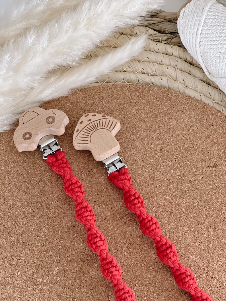 Macrame Pacifier Clip, Boho Paci Holder, Wood Pacifier Clip, 100% ...