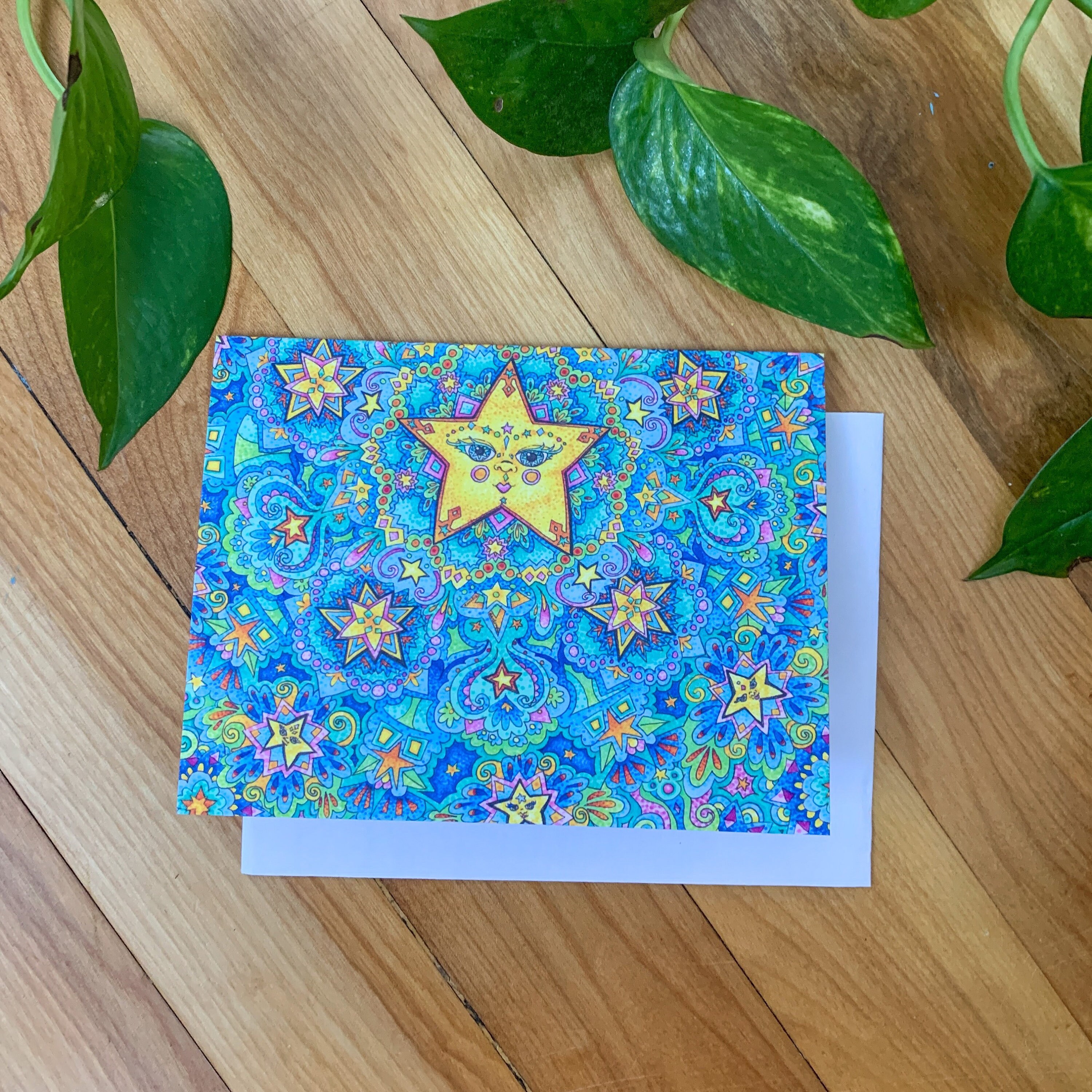 Celestial Greeting Card Pack Sun Moon and Stars Stationary | Etsy