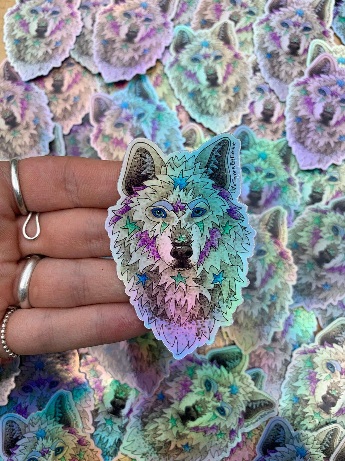 Holographic Sticker Die Cut Wolf Sticker Weather-proof Vinyl - Etsy