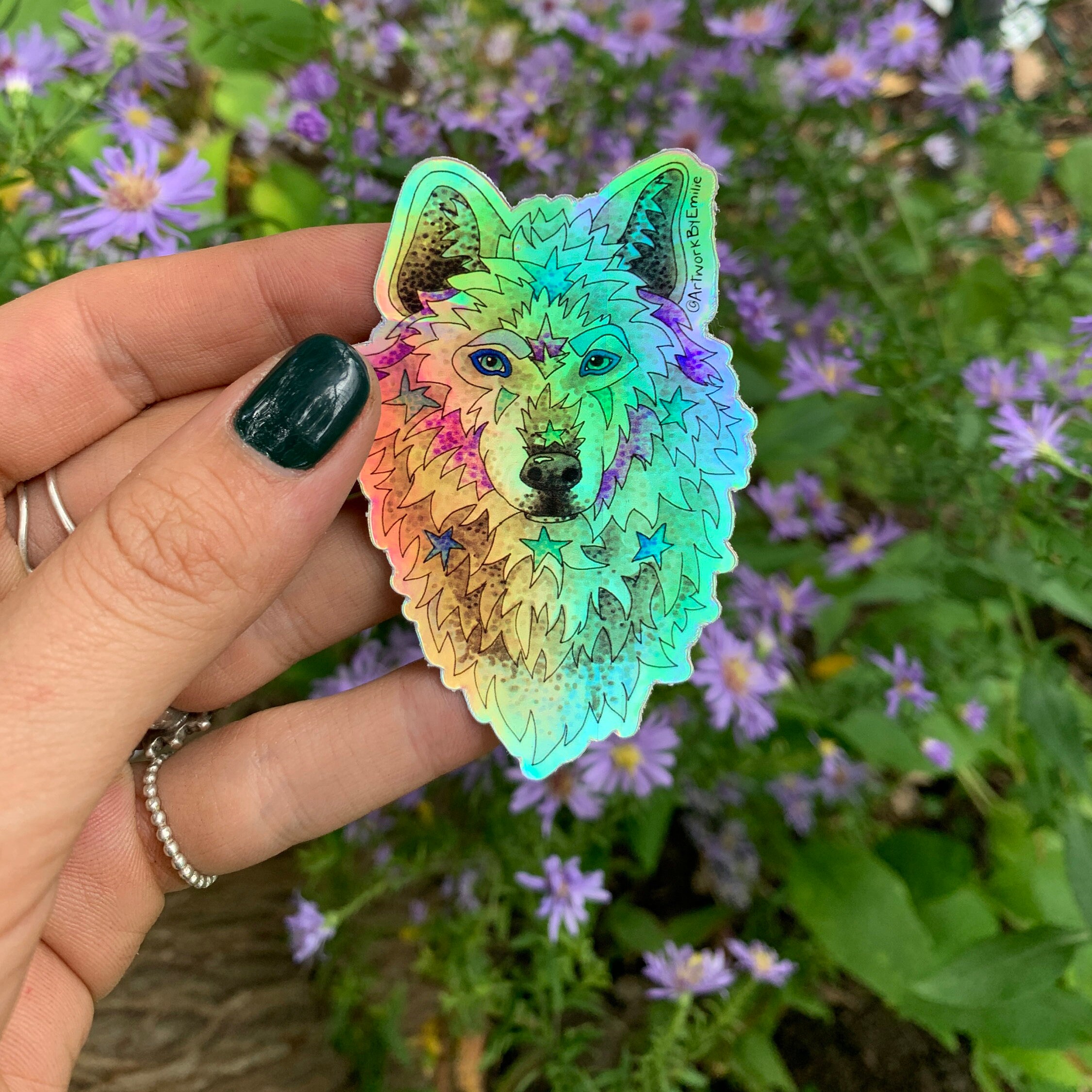 Holographic Sticker Die Cut Wolf Sticker Weather-proof Vinyl | Etsy