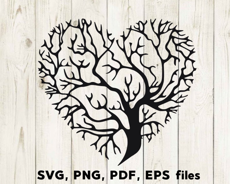 Árbol del corazón SVG Árbol con corazón SVG Imágenes | Etsy