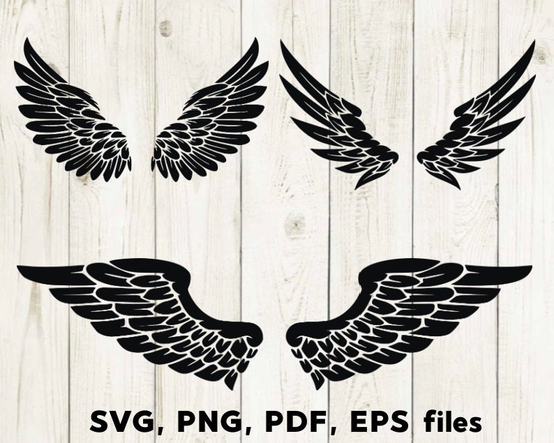 Angel Wings Svg Cut Files - Wings Cricut Files - Heaven Silhouette ...