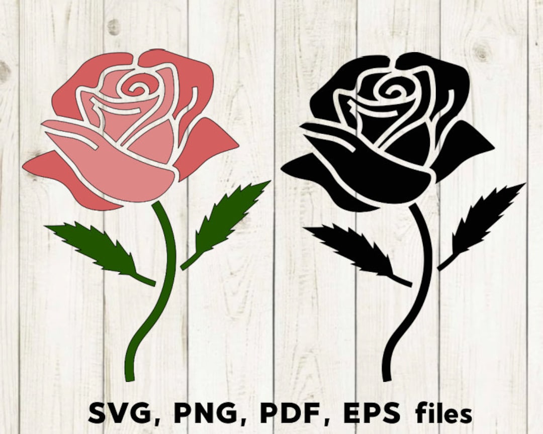 Rose SVG, Flowers SVG, Roses SVG, Rose Silhouette, Red Rose Vector ...