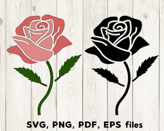 Rosa SVG Flores SVG Rosas SVG Silueta Rosa Rosa Roja | Etsy