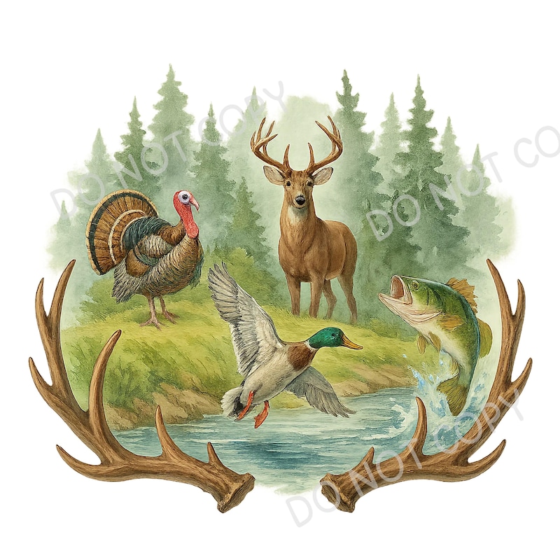 Hunting Scene - Etsy
