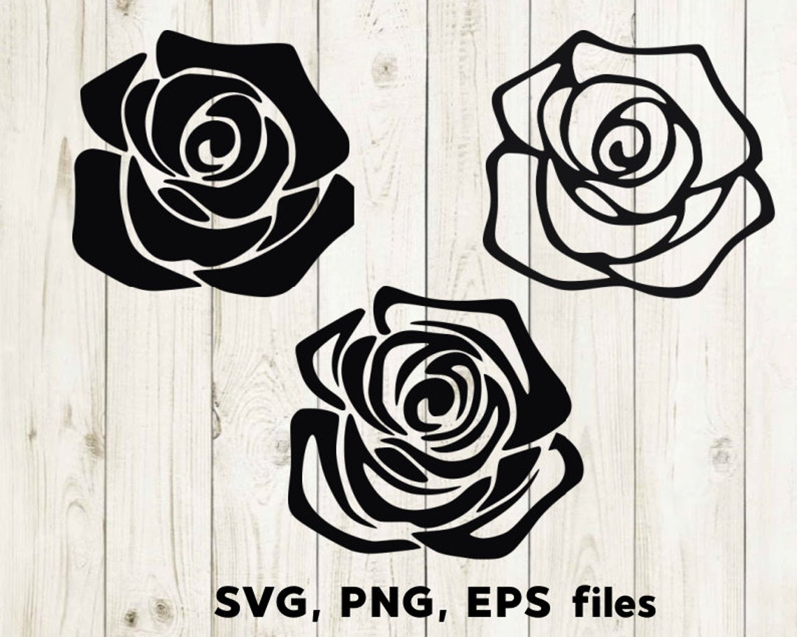 Rosa SVG, Flores SVG, Rose Bundle SVG, Silueta rosa, Rosa Vector, Rose ...