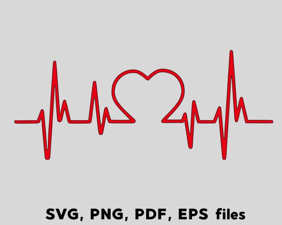 Heart beat svg Ekg svg Heartbeat svg Heartbeat clipart | Etsy