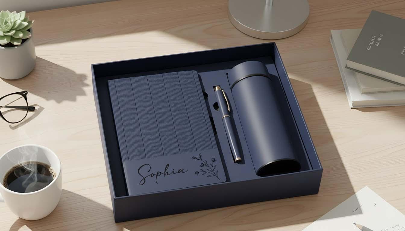 Personalized Leather Notebook Gift Set, Notebook, Pen, and Thumbler ...