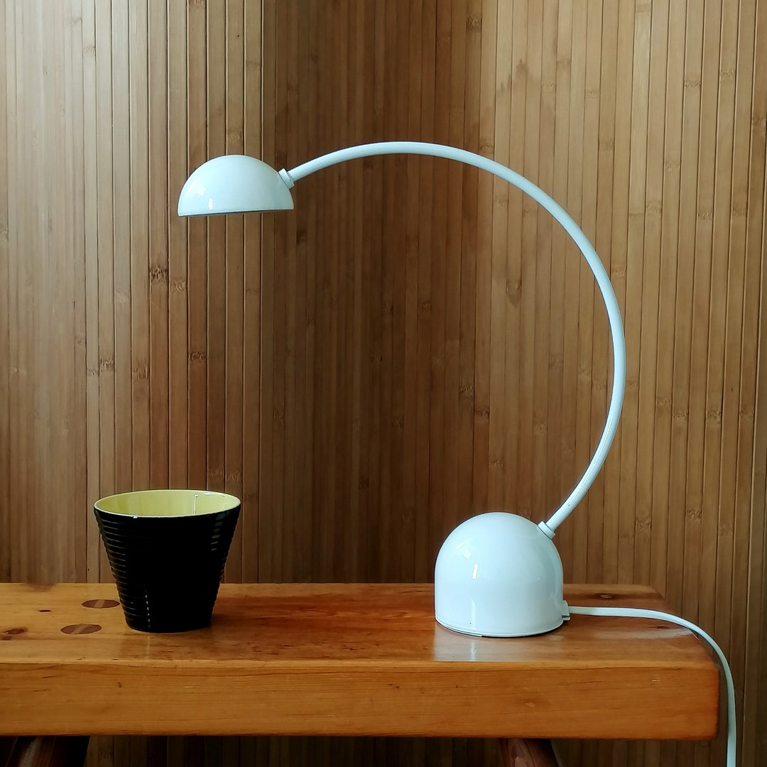 80s White Swan Neck Lamp - Etsy