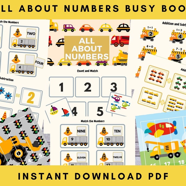 Printable Construction Numbers - Etsy