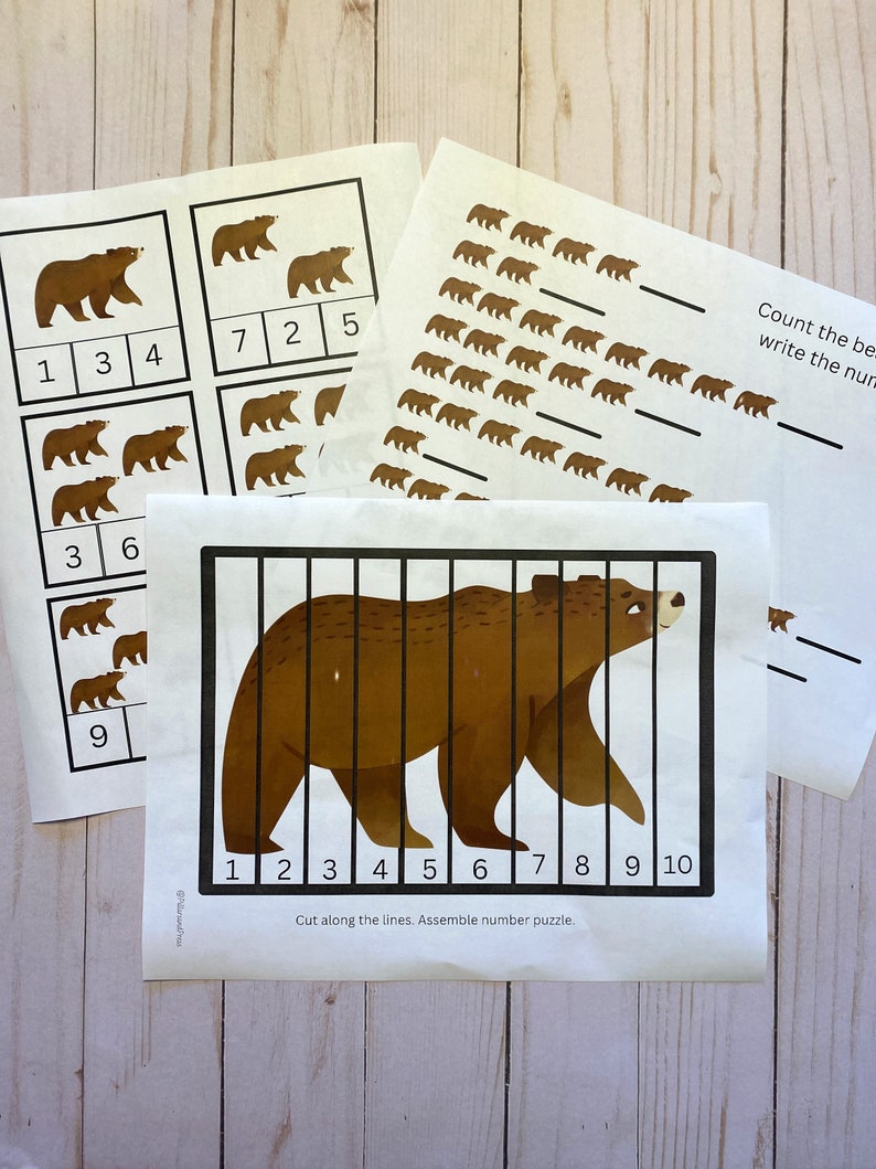 Preschool Bear Printable Activities - Etsy