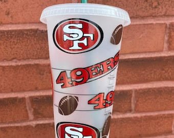 49ers Reusable Cold Cup Niners Cold Cup 49ers Glitter Cup Venti Cold ...