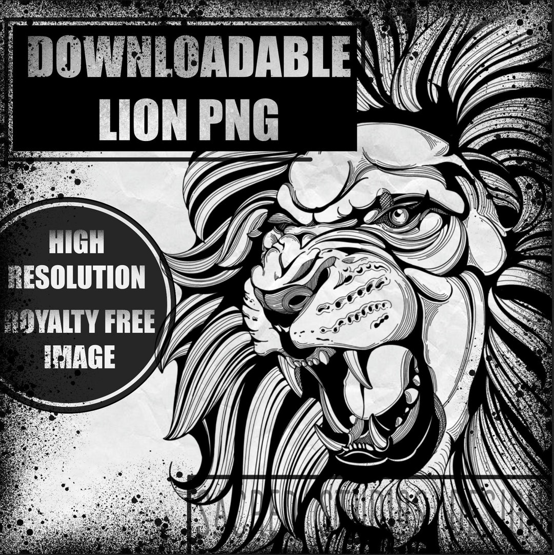 Lion PNG Downloadable High Resolution Royalty Free Artwork - Etsy