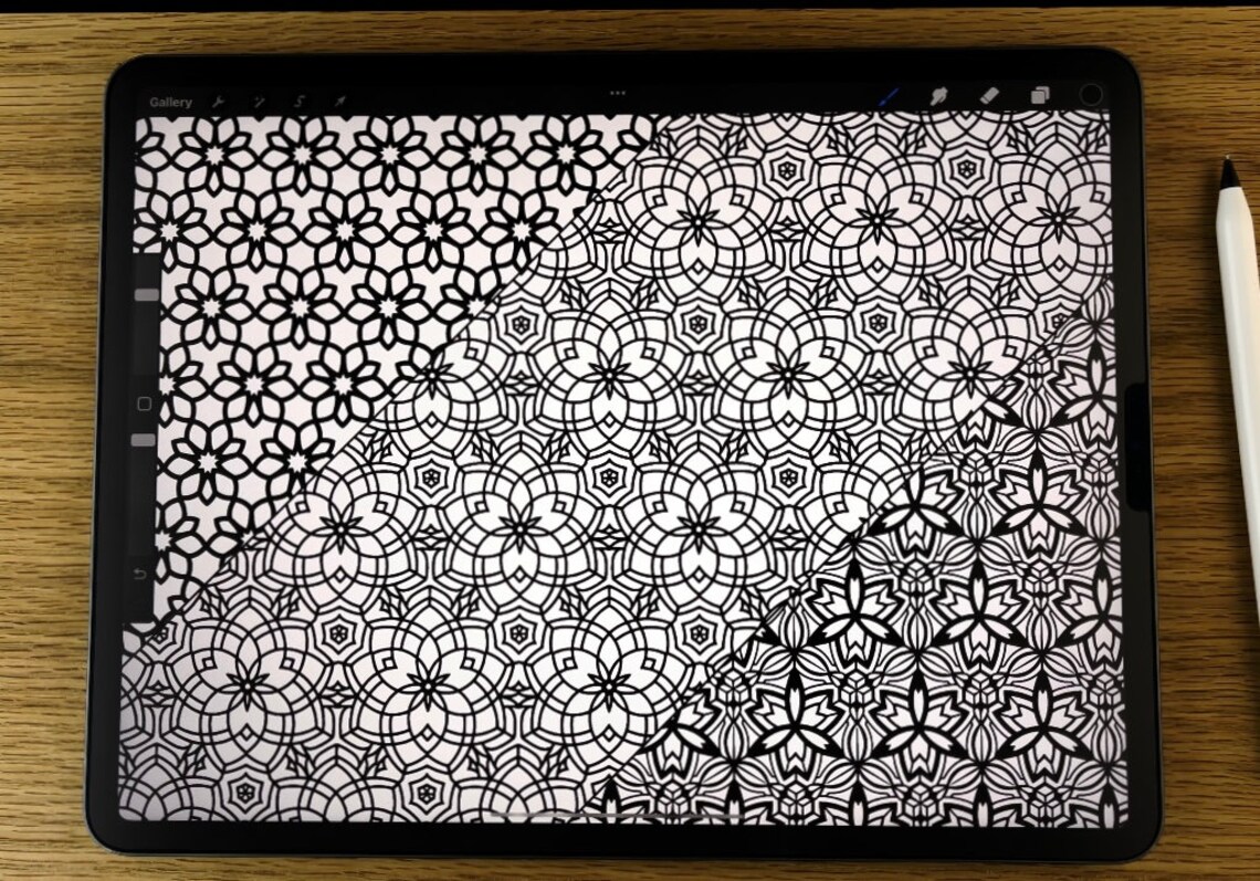 30 Seamless Geometric Pattern Brushes for Procreate Digital | Etsy