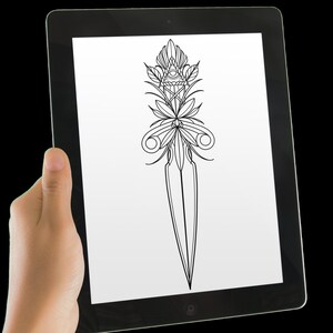 15 Ornamental/insect Dagger Tattoo Stamps for Procreate - Etsy