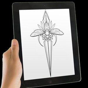 15 Ornamental/insect Dagger Tattoo Stamps for Procreate - Etsy