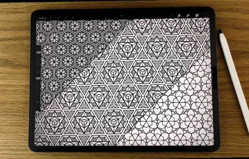 30 Seamless Geometric Pattern Brushes for Procreate Digital | Etsy