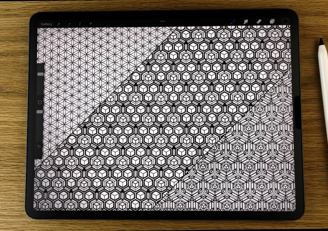 30 Seamless Geometric Pattern Brushes for Procreate Digital | Etsy