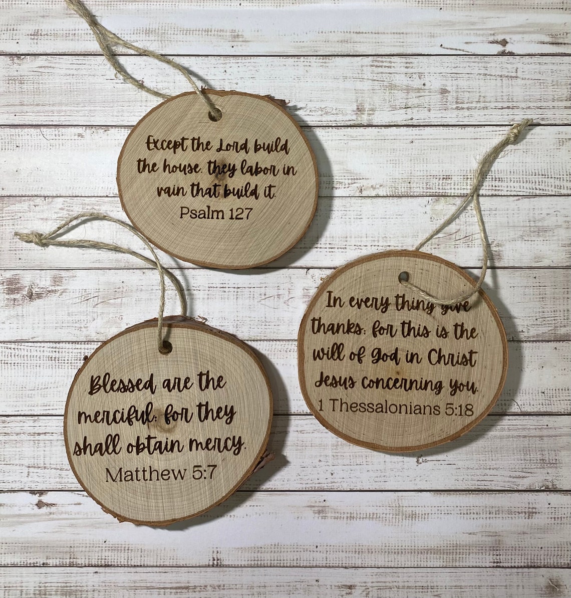 Personalized Bible Verse Wood Burned Ornament | Etsy