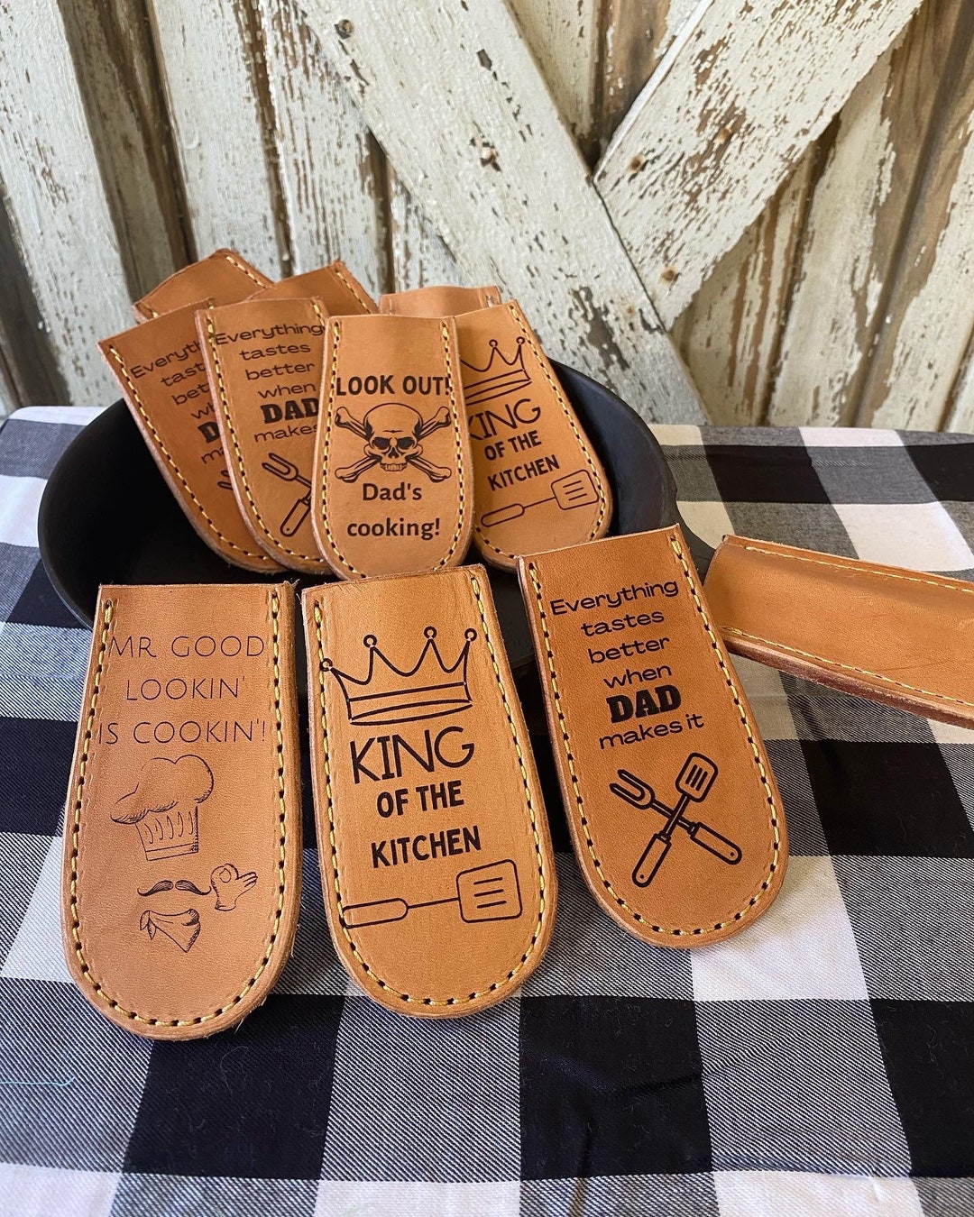 Leather Cast Iron Skillet Handle Cover USA Made Gift for Chef - Etsy