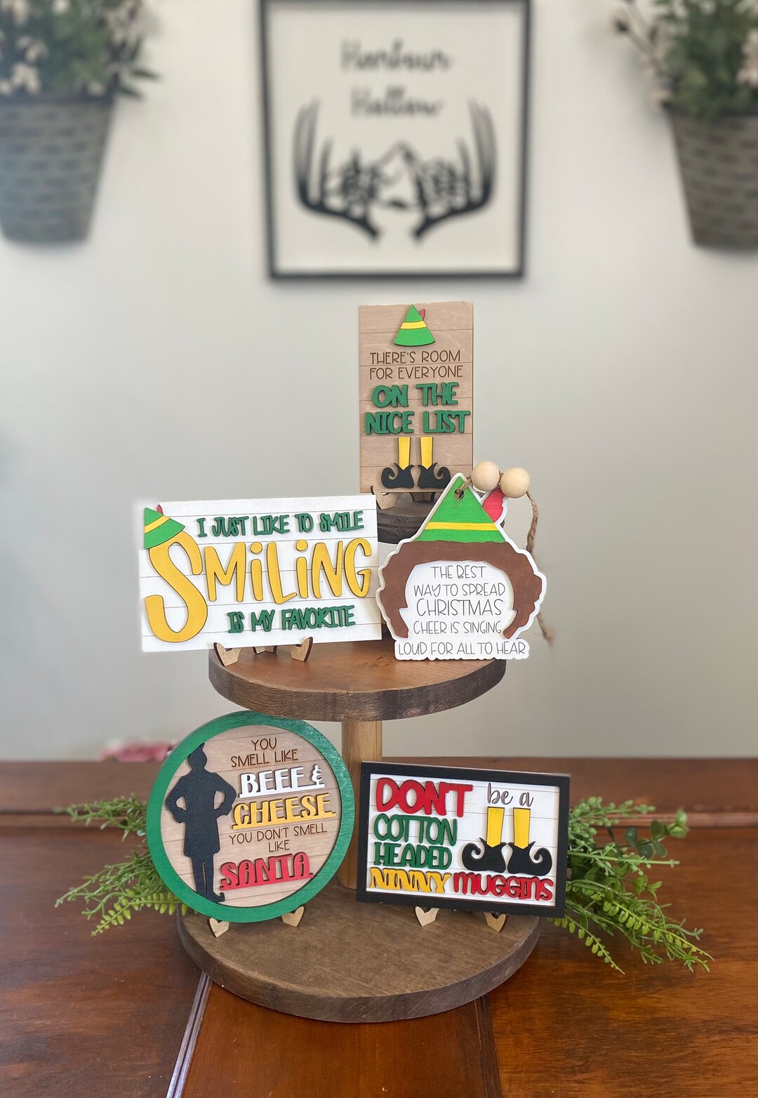 Elf Movie Style Tiered Tray Decor Buddy the Elf Christmas Decor - Etsy