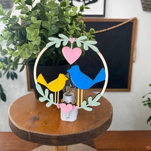 Bird Wreath Night Light, Wooden Night Light, Nightlight Cover ...