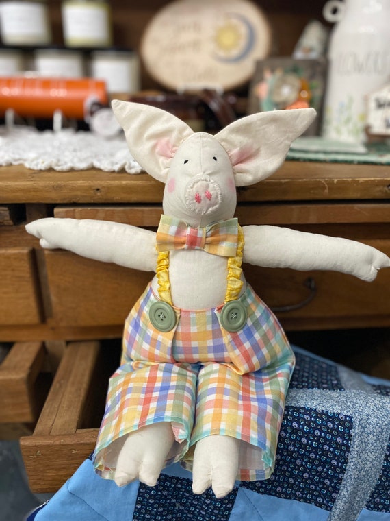 Farmhouse and Cottage Style Stuffed Pig | Etsy