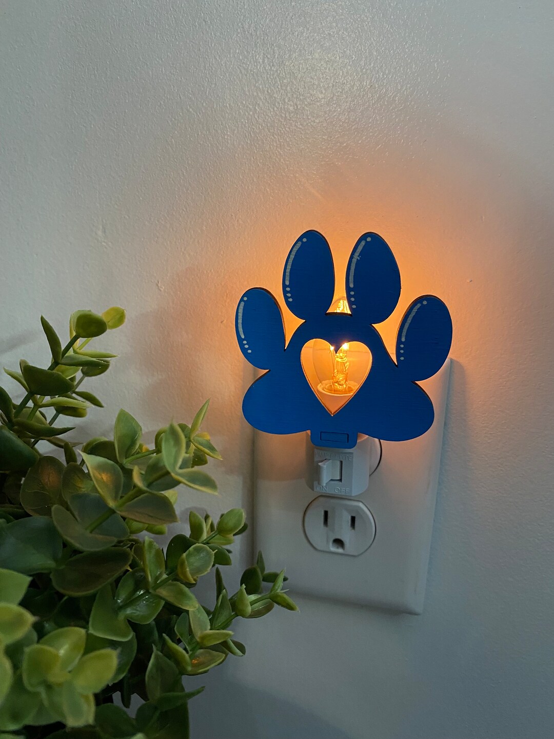 Paw Print Night Light, Wooden Night Light, Nightlight Cover, Farmhouse ...
