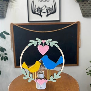 Bird Wreath Night Light, Wooden Night Light, Nightlight Cover ...