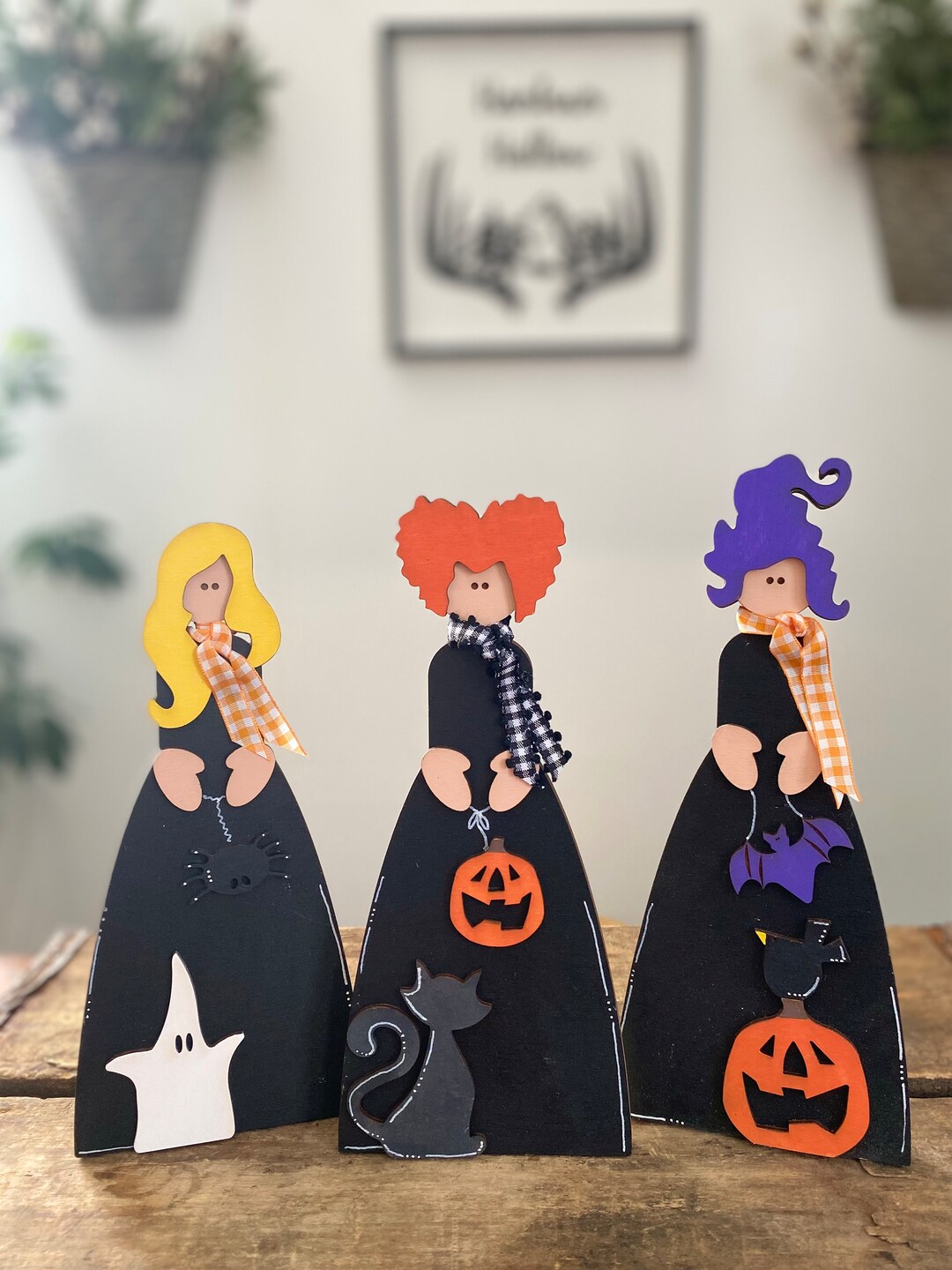 Sanderson Sisters Hocus Pocus Style Halloween Decor Wooden Shelf ...