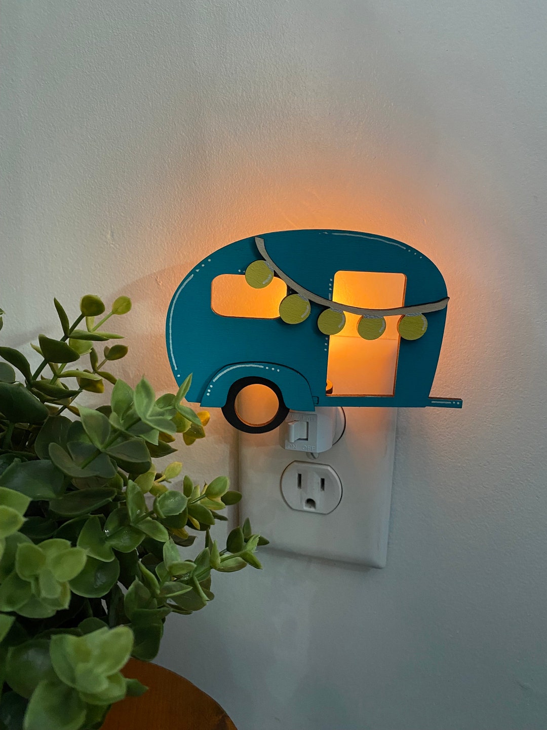 Vintage Camper Night Light, Wooden Night Light, Nightlight Cover ...