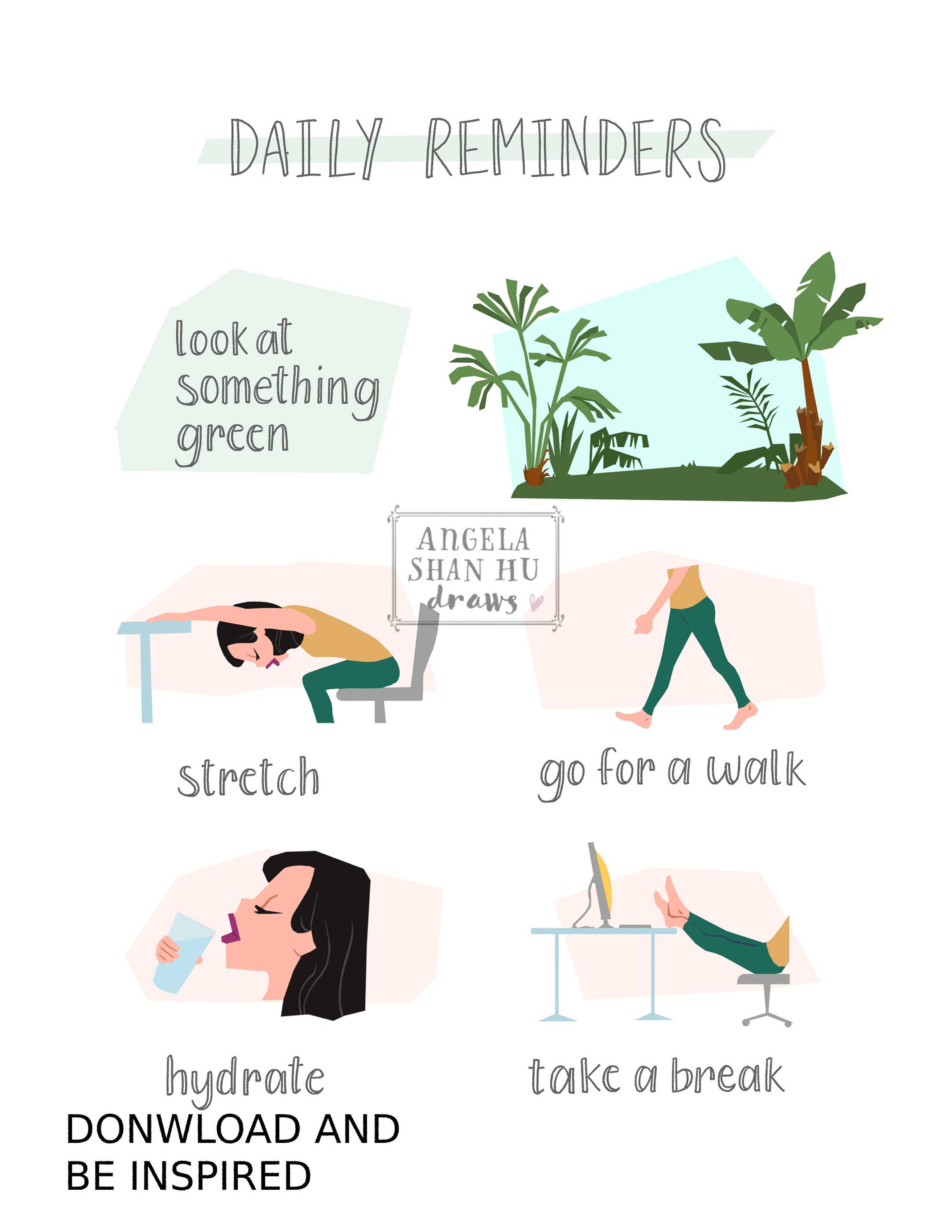 Daily Reminders for Work From Home Office Art Home Decor - Etsy Canada