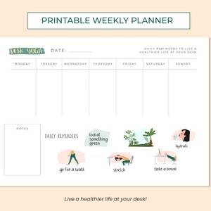 Desk Yoga Weekly Planner Bundle Desk Yoga A4 High Quality Weekly ...