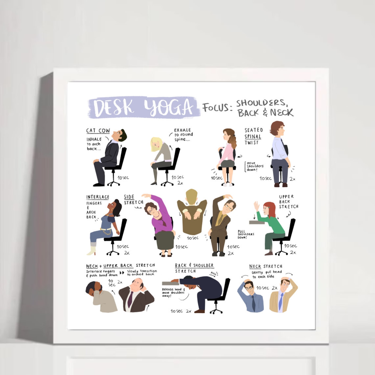 Desk Yoga for Shoulders Back and Neck the Office Edition - Etsy Canada