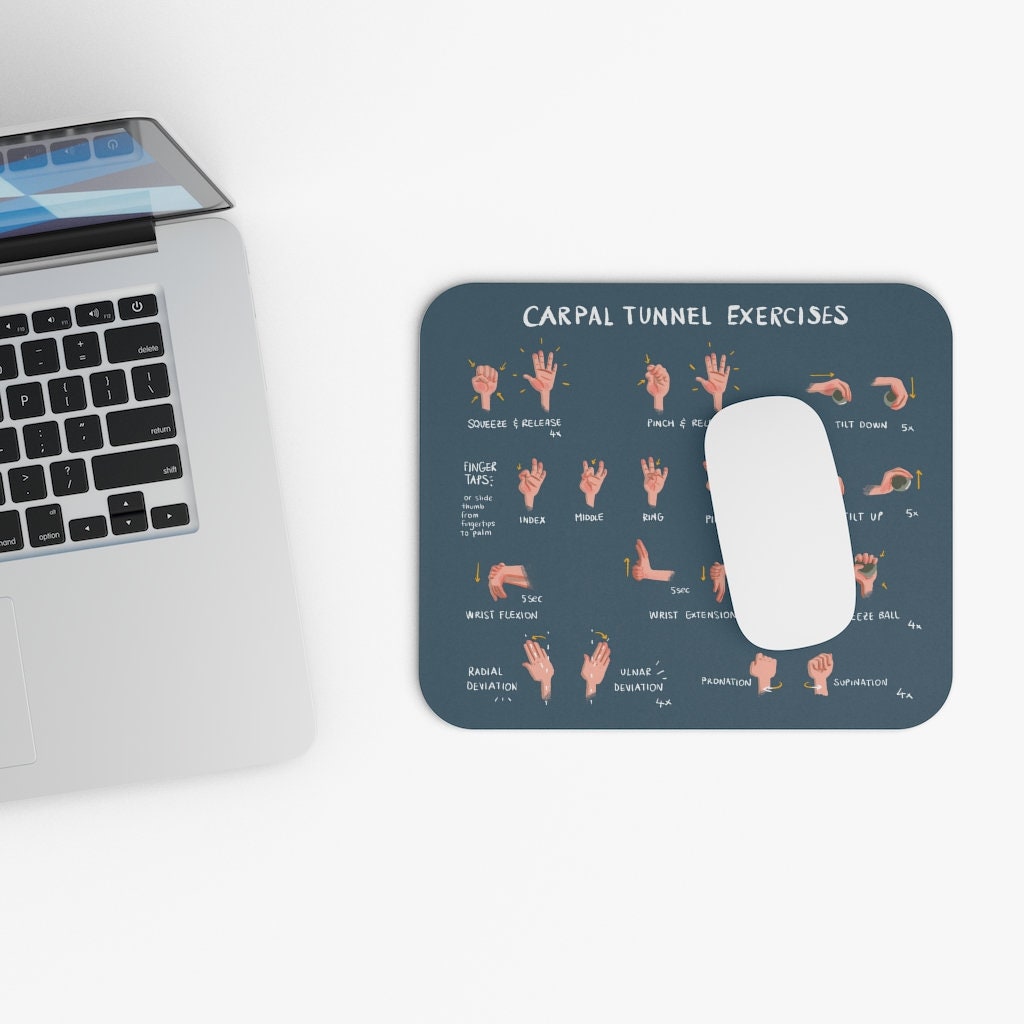 Carpal Tunnel Exercises Mousepad - Blue | Hand and Wrist Exercises for ...