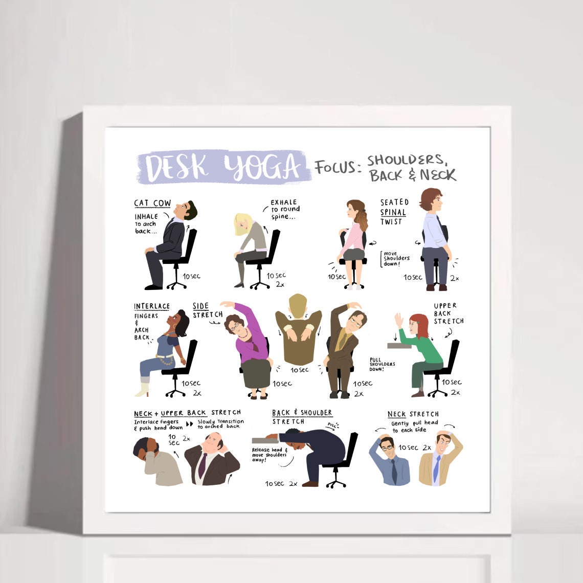 Desk Yoga for Shoulders, Back, and Neck Physical Print the Office ...