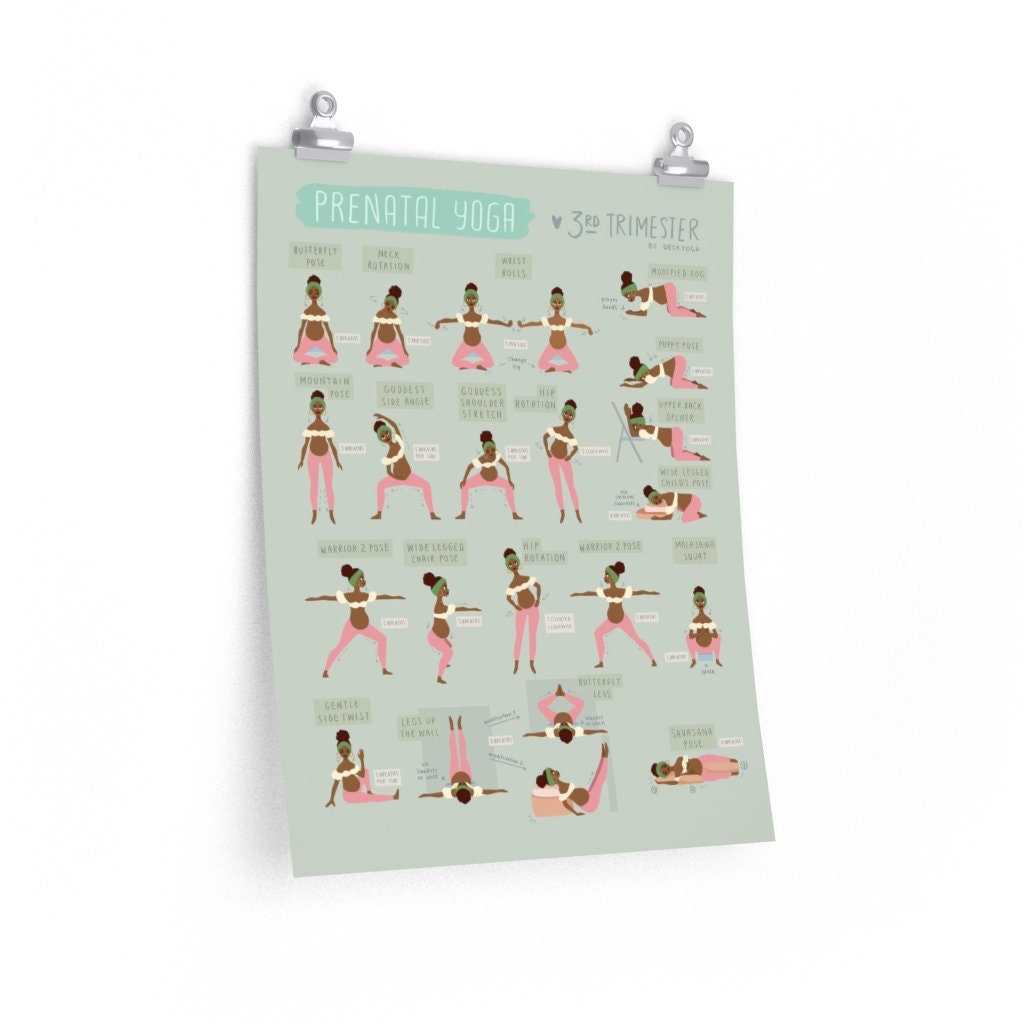 Pregnancy Yoga Poster for 3rd Trimester Physical Poster - Etsy