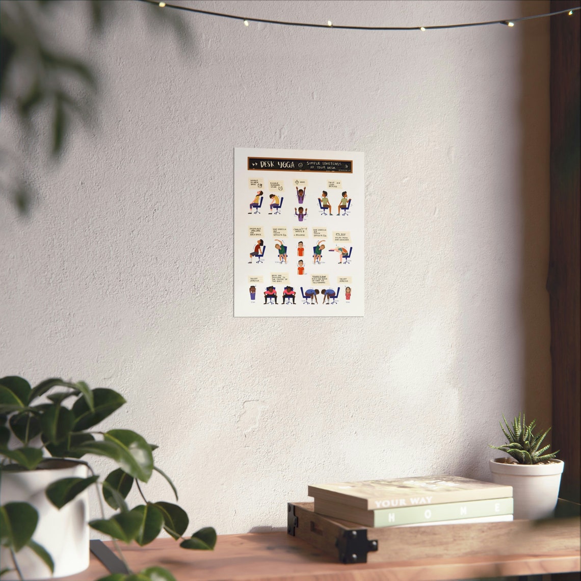 Kids Desk Yoga and Stretches Poster Physical Print | Educational Poster ...