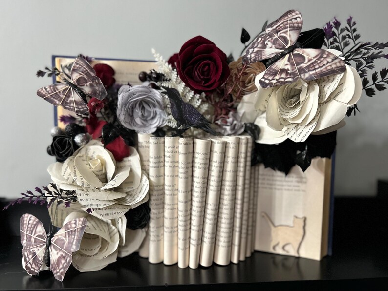 Moth Book Sculpture Wildflower Book Sculpture Origami Book Display ...