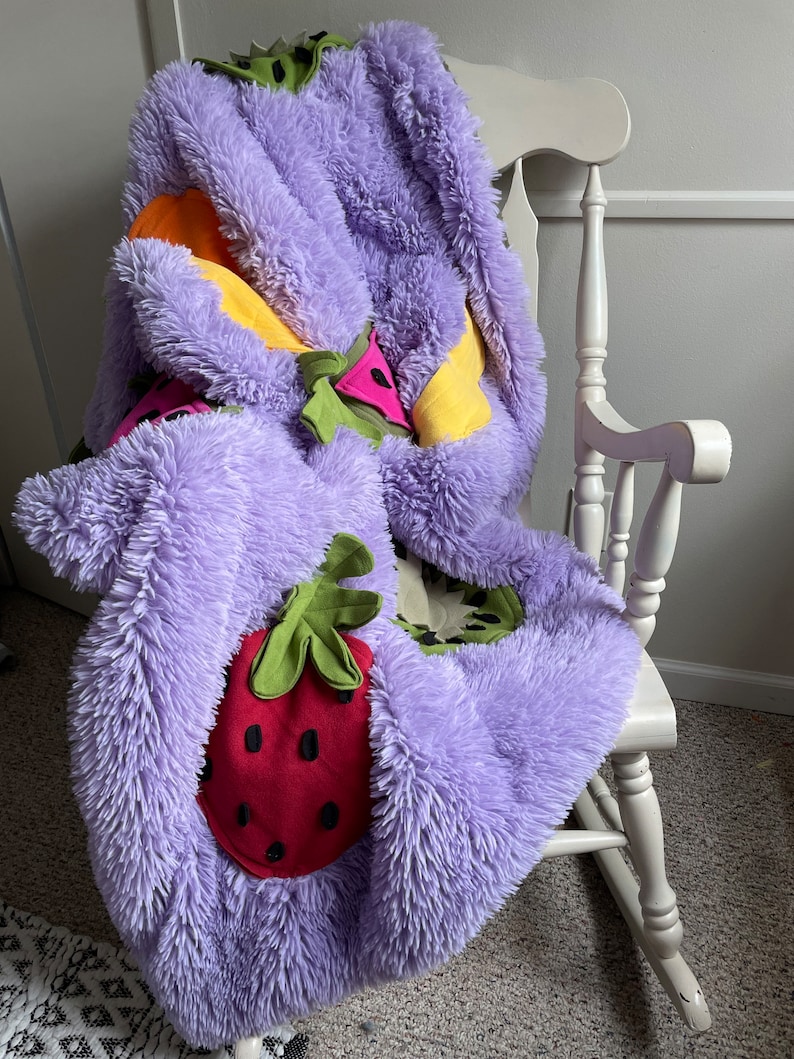 PRE ORDER Chunky Fruit Blanket Throw Fruit Funky - Etsy