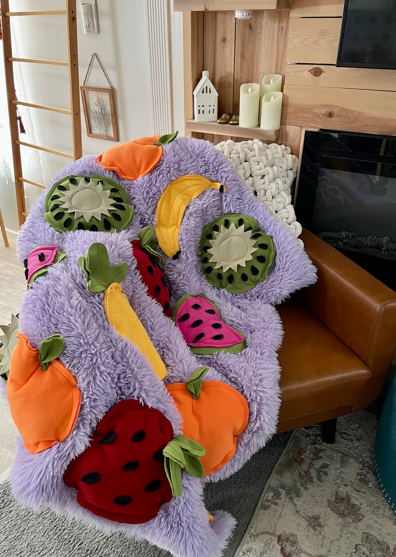 PRE ORDER Chunky Fruit Blanket Throw Fruit Funky - Etsy
