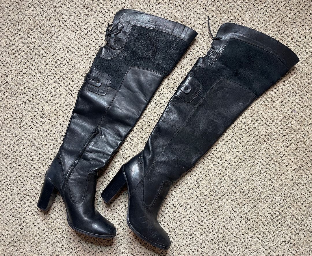 00's Diesel Style Lab EXTREMELY RARE Over the Knee Boots Size 38/7.5 ...