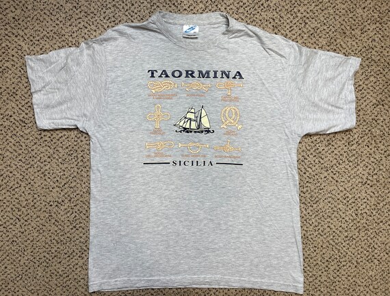 1990's VINTAGE Taormina Sicilia Sailors Knot T Shirt … - Gem