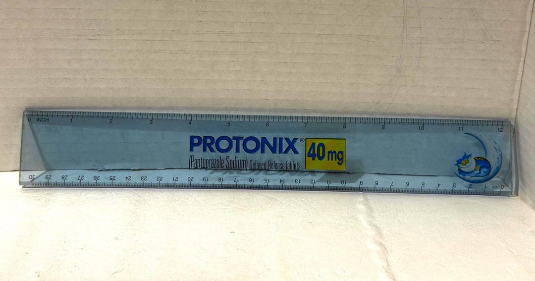 Rare PROTONIX 40mg Tablet Medical Pharmaceutical Advertising 12" Ruler ...