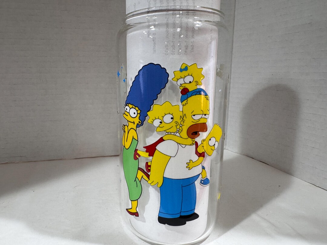 EXTREMELY RARE the Simpsons Logo 16oz Family beer Can Glass - Etsy