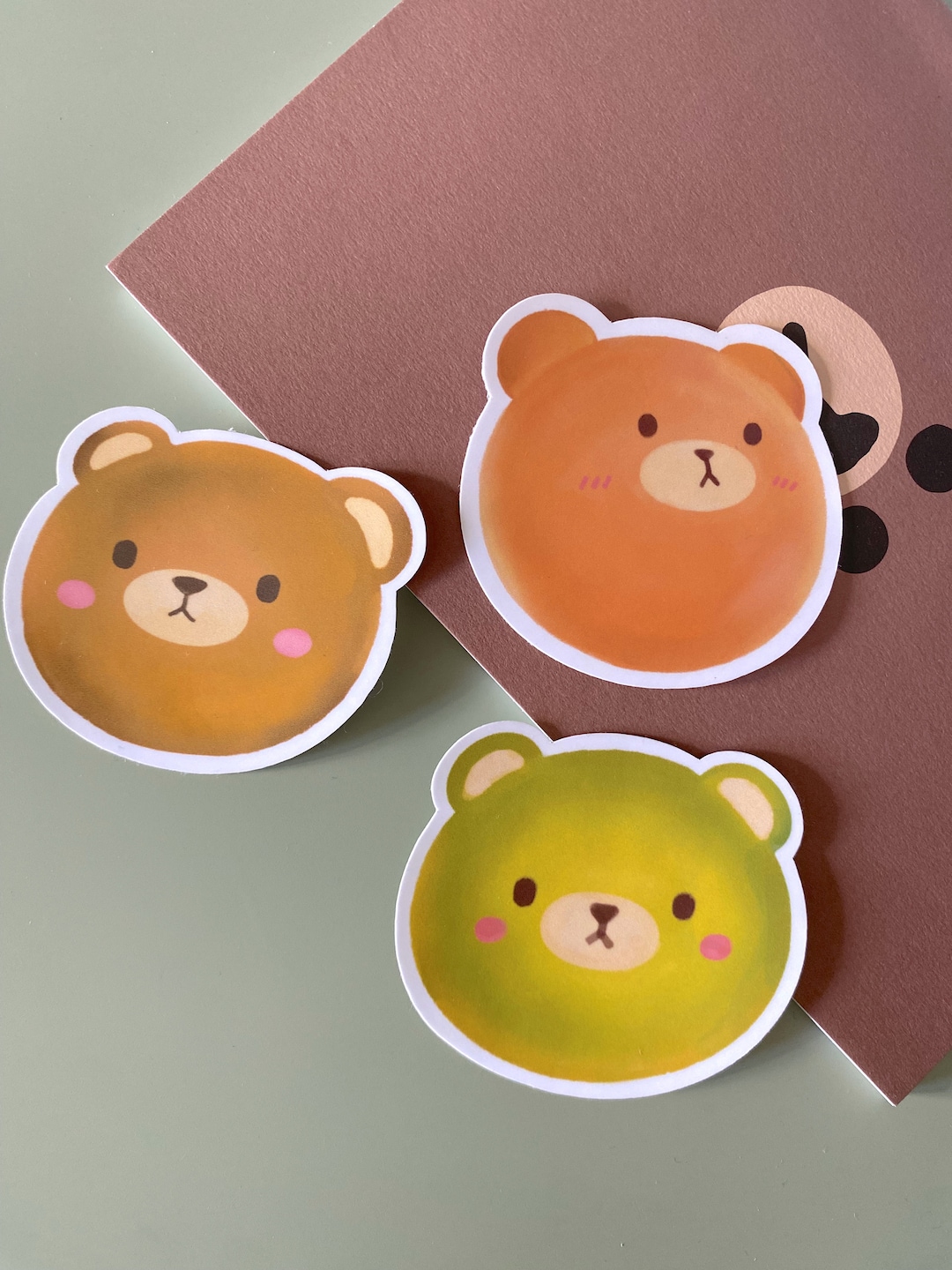 Bear Sticker Pack - Bread Stickers - Bear Buns - Etsy