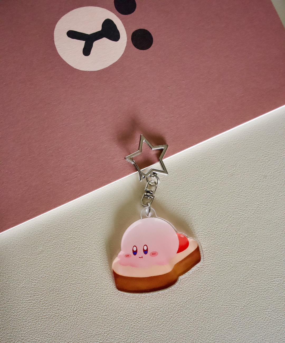 Kirby Keychain, Toast Kirby Keychain, Kirby - Etsy