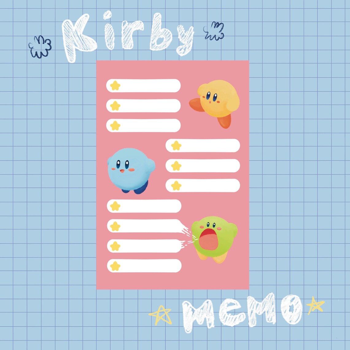 Kirby Memo Pad / List/note Pad - Etsy