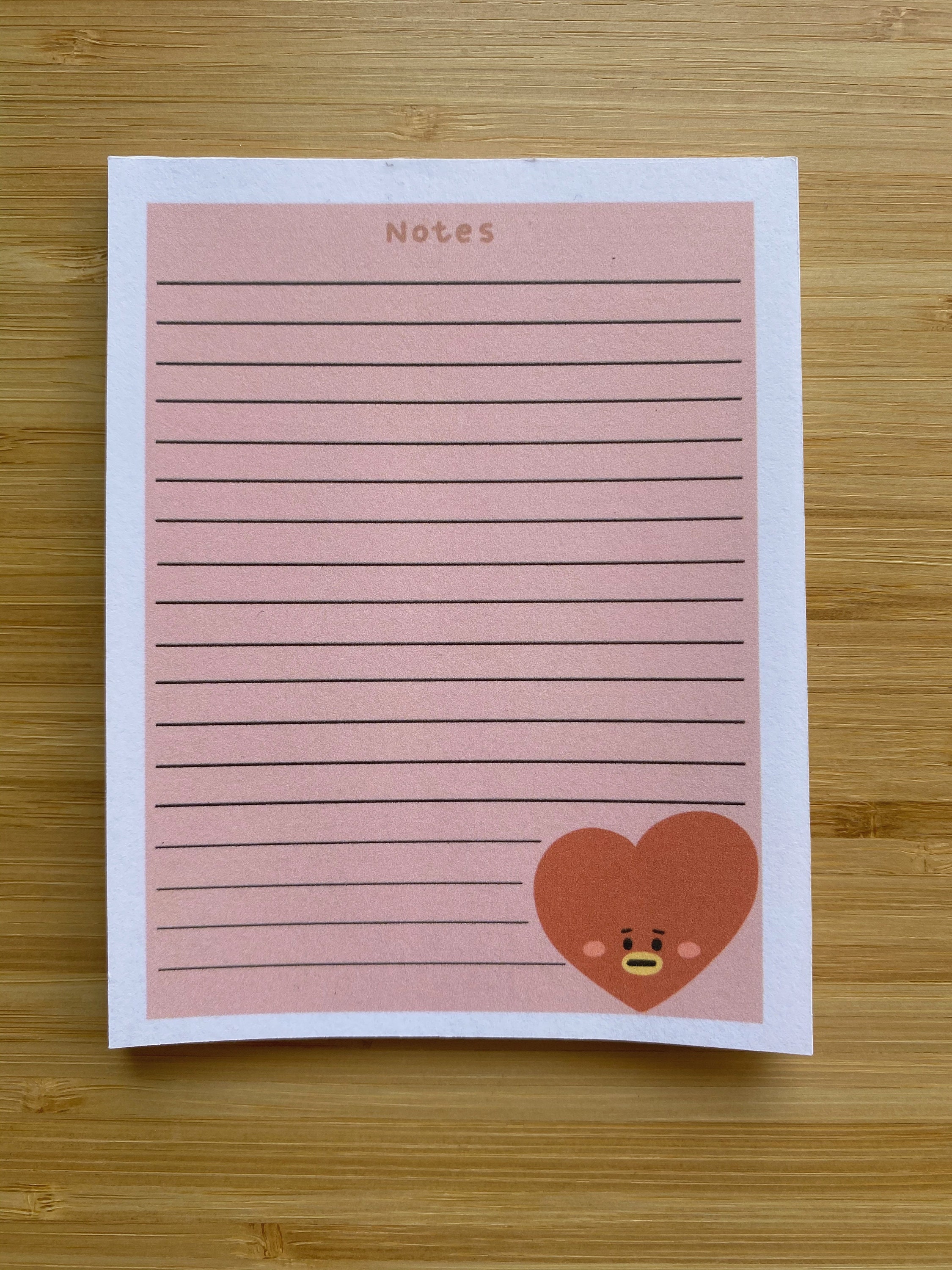 Heart Memo Pad/ Tata Note Pad/ Bts Memo Pad - Etsy